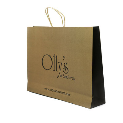 custom shopping paper bag with logo packaging Kraft bag for supermarket supplier