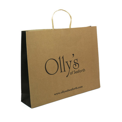 custom shopping paper bag with logo packaging Kraft bag for supermarket supplier