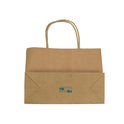 Cheap fashion brown customized Kraft paper bag with twisted handle for clothing supplier