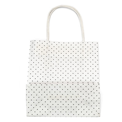 White color printing hot foil white kraft paper bag with handle low cost supplier