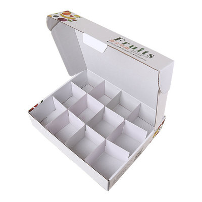 Corrugated color printing fruit packing paper box with divider supplier