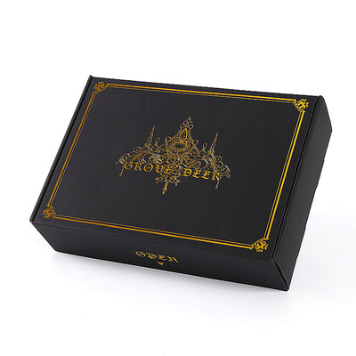 Men shirt clothes black shipping box personal logo printed packaging box supplier
