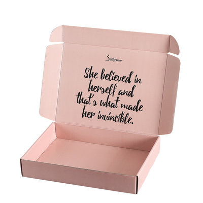 Twin sides printing clothes packaging shipping box with hot stamping supplier