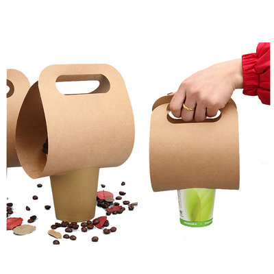 Simple design low cost portable Kraft cup holder take out hot drink carrier bag supplier
