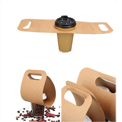 Simple design low cost portable Kraft cup holder take out hot drink carrier bag supplier