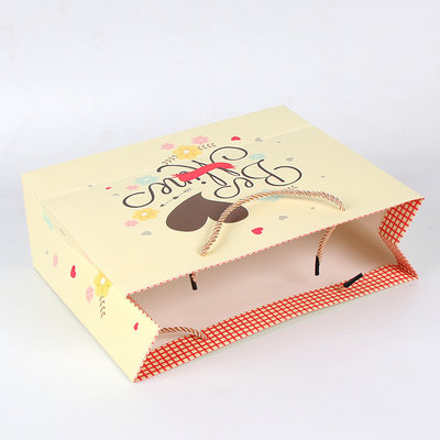 China Supplier Custom Logo Color Print With Rope Handle Custom Logo Paper Bag supplier