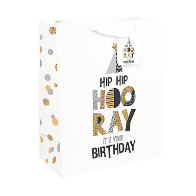 Birtday party paper bag custom hot stamping cash on sale wholesale supplier