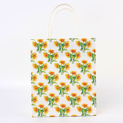 Cheap Kraft flower paper bag with handle cash on sale wholesale supplier