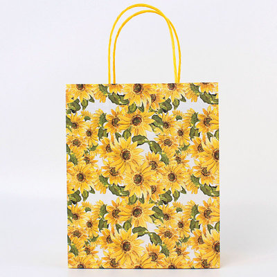 Cheap Kraft flower paper bag with handle cash on sale wholesale supplier