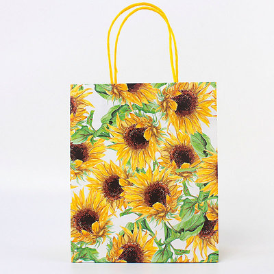 Cheap Kraft flower paper bag with handle cash on sale wholesale supplier