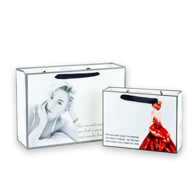Custom paper bag plant logo printed white paper wig packaging bags supplier