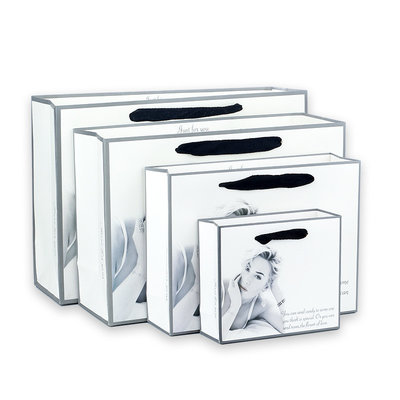 Custom paper bag plant logo printed white paper wig packaging bags supplier