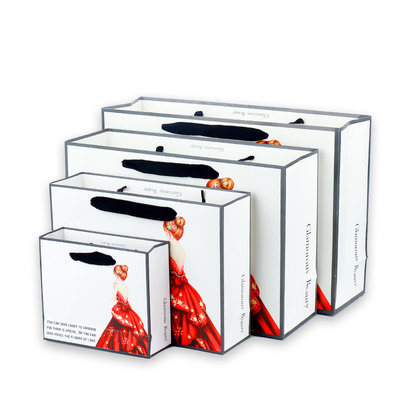 Custom paper bag plant logo printed white paper wig packaging bags supplier