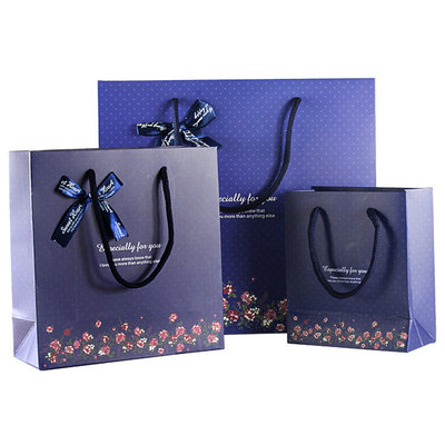 Durable ivory paper personalized shopping paper bag with logo supplier