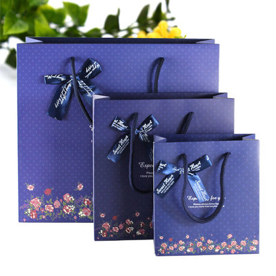 Durable ivory paper personalized shopping paper bag with logo supplier