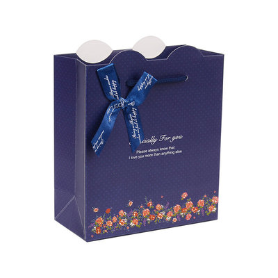 Durable ivory paper personalized shopping paper bag with logo supplier