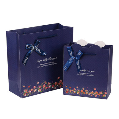 Durable ivory paper personalized shopping paper bag with logo supplier