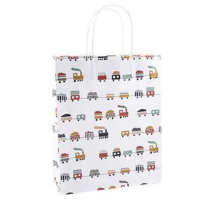 Eco branded thank you paper bag with logo print twist paper rope custom printing supplier