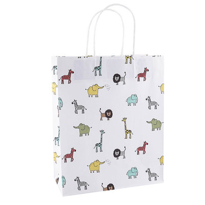 Eco branded thank you paper bag with logo print twist paper rope custom printing supplier
