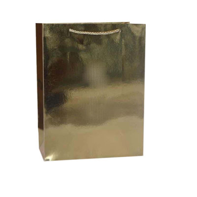 Gold color gloss fancy paper bag glitter gift bags shoes packaging supplier