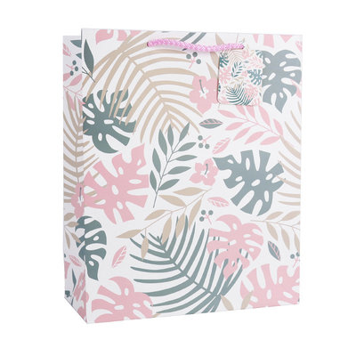 Reusable plant design art paper bag cash on sale wholesale supplier