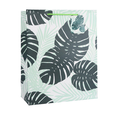 Reusable plant design art paper bag cash on sale wholesale supplier