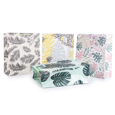Reusable plant design art paper bag cash on sale wholesale supplier