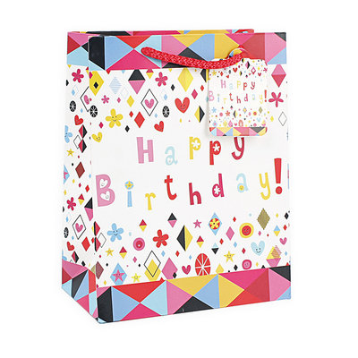 Creative brown birthday paper gift shopping bag wholesale small medium large size supplier
