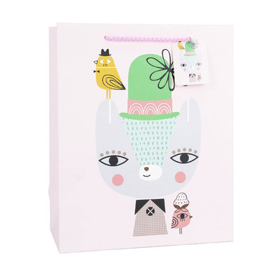 Creative cute design animal handmade kids toy packaging paper bag wholesale supplier