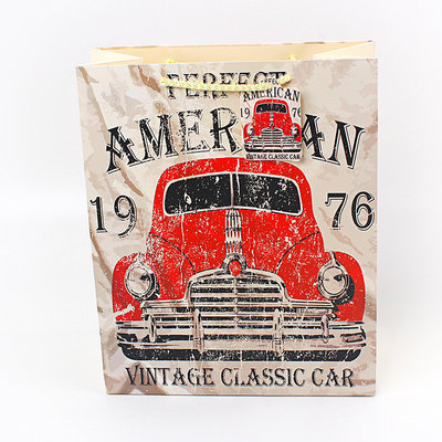 Custom printing auto part packaging paper bag with handle supplier