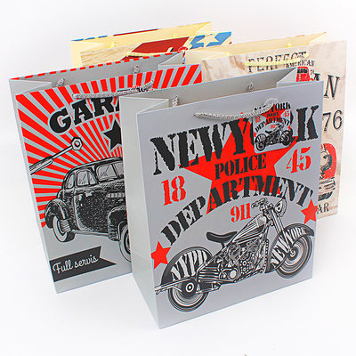 Custom printing auto part packaging paper bag with handle supplier