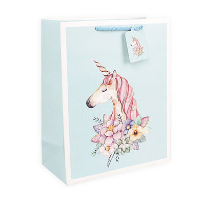 Unicorn pattern design ivory paper gift bag case on sale wholesale supplier