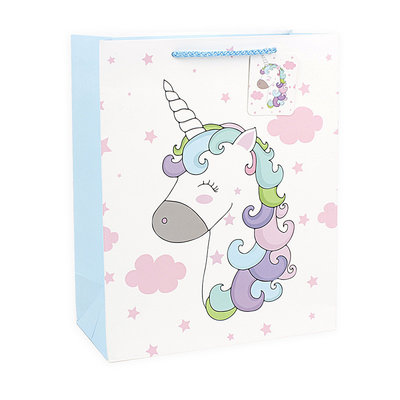 Unicorn pattern design ivory paper gift bag case on sale wholesale supplier