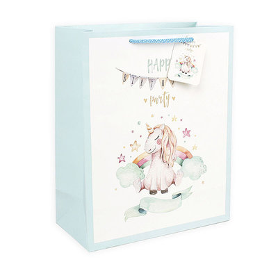 Unicorn pattern design ivory paper gift bag case on sale wholesale supplier