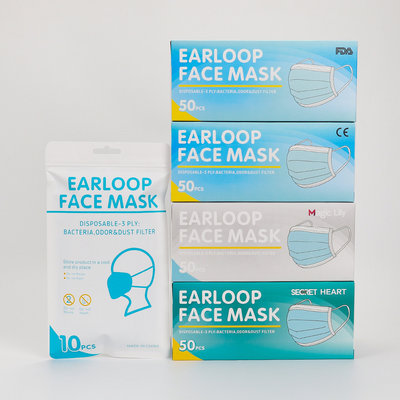 CE FDA Approved Disposable 3ply Earloop Face Mask supplier