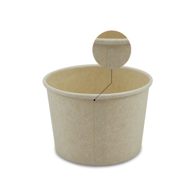 Disposable biodegradable 270ml sugarcane pulp PLA bagasse paper soup bowl containers supplier