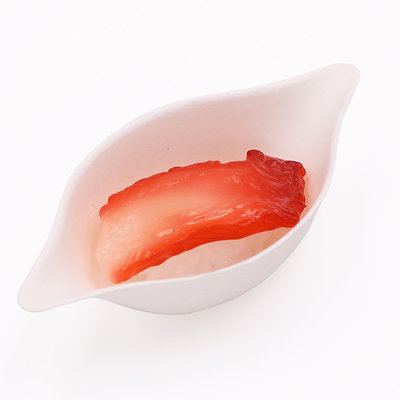 Biodegradable sugarcane Lemon Shape mini tableware fruit dish disposable bagasse paper dish salad sauces tray supplier