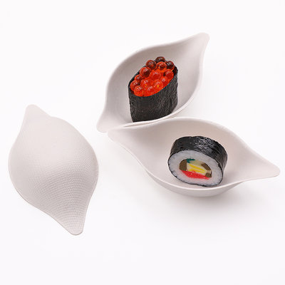 Biodegradable sugarcane Lemon Shape mini tableware fruit dish disposable bagasse paper dish salad sauces tray supplier