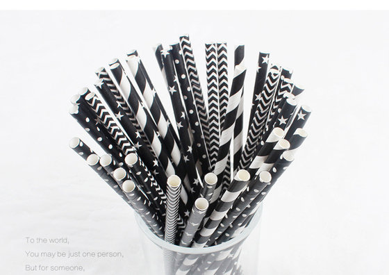 Custom biodegradable food grade 10mm millimeter colorful kraft paper straws for milk tea party supplier