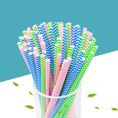 Degradable pulp paper straws 6mm millimeter color straws for bar birthday party DIY home decorate supplier