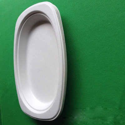 biodegradable eco-friendly tableware sugarcane small oval shaped food tray supplier