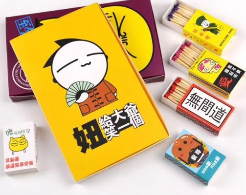 48mm matches Custom Name Logo PrintingBox Matches Wooden White Black Orange Tip Matches Sticks supplier