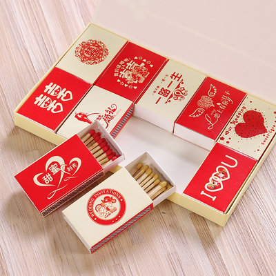 Set Packaging Box Matches Custom Name Logo Printing Hotel Matches Wooden White Black Orange Tip Matches Sticks supplier