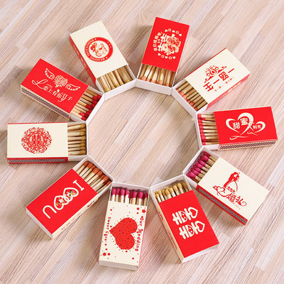 Set Packaging Box Matches Custom Name Logo Printing Hotel Matches Wooden White Black Orange Tip Matches Sticks supplier