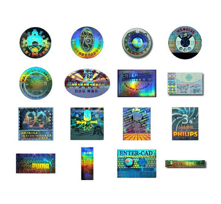 Hologram rounded sticker cheap printing, laser sticker printing, sealed anti fake sticker printing service supplier