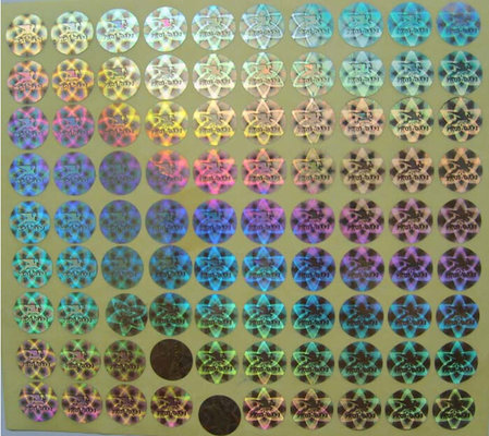 Hologram rounded sticker cheap printing, laser sticker printing, sealed anti fake sticker printing service supplier