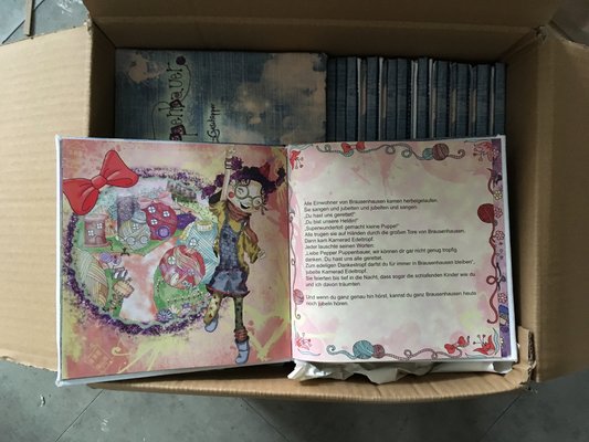 Hardcover book with fabric cover printing, Children hardcover book printing, full color book printing supplier