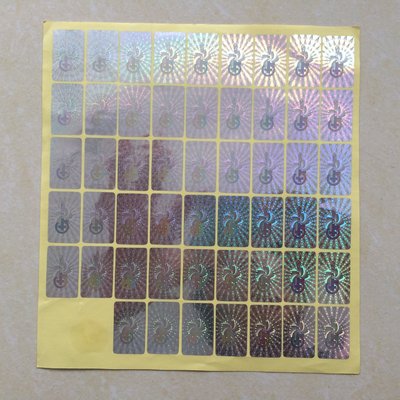 CMYK printing color hologram label, silver laser label, 3D label, cheap label printing, china printing company supplier