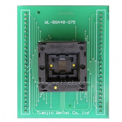 China programmer adapter BGA48 ic socket for wellon programer 0.75mm pitch BGA48 Socket supplier