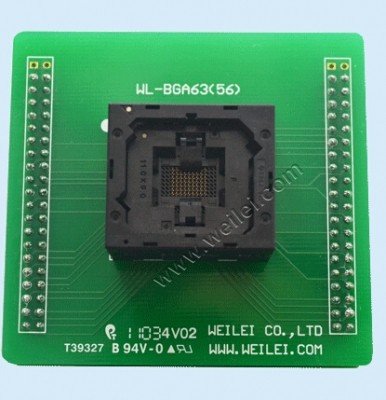 China Test socket FBGA63 chip Adapter for wellon programer 0.8mm pitch supplier